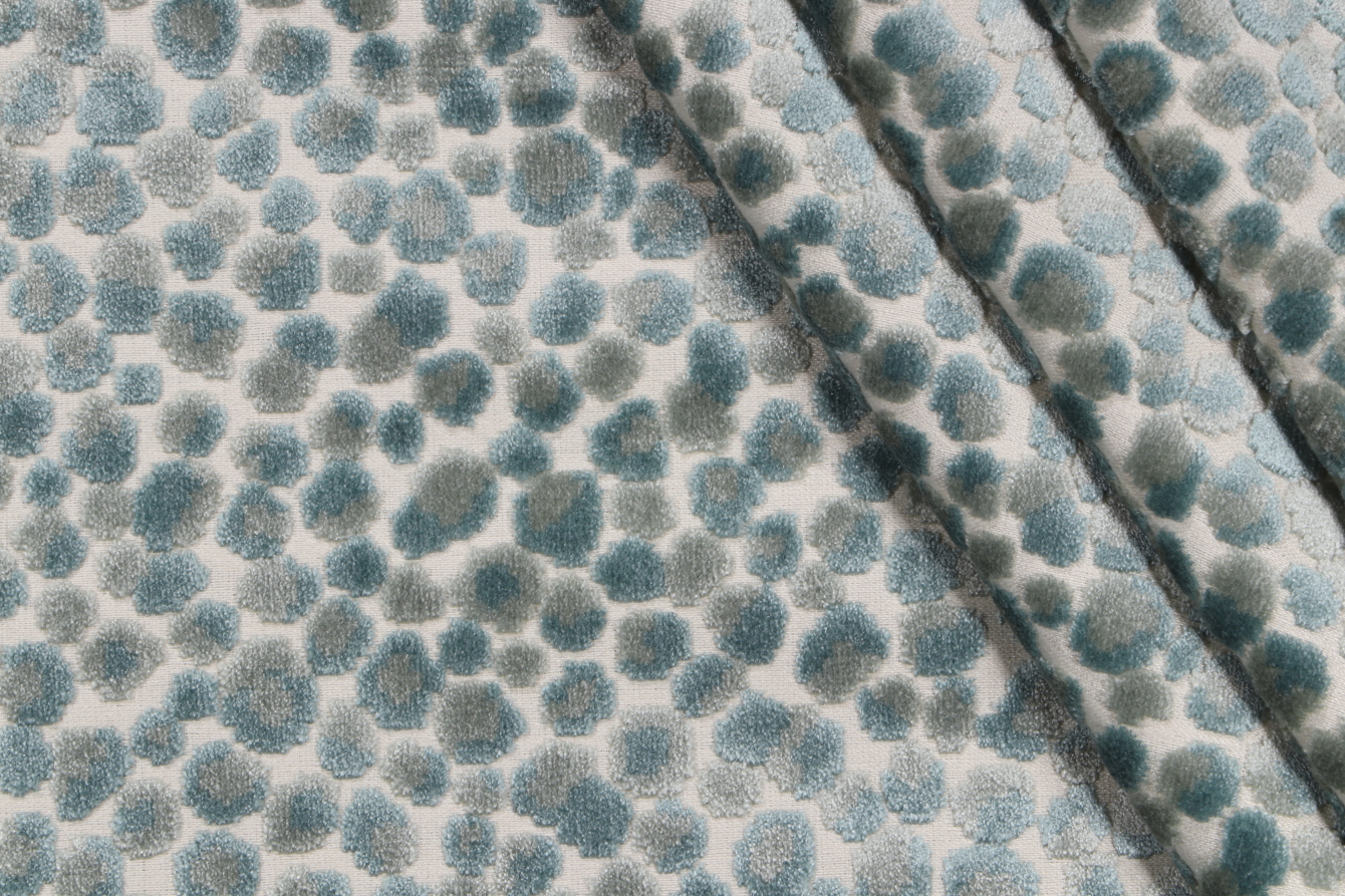 1.75 Yards Ephori 3613 Velvet Upholstery Fabric in Teal