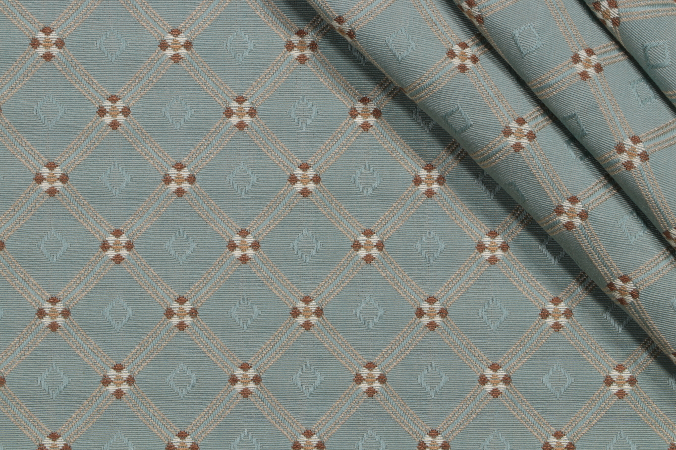 4 Yards Scalamandre Georgetown Woven Upholstery Fabric in Aqua