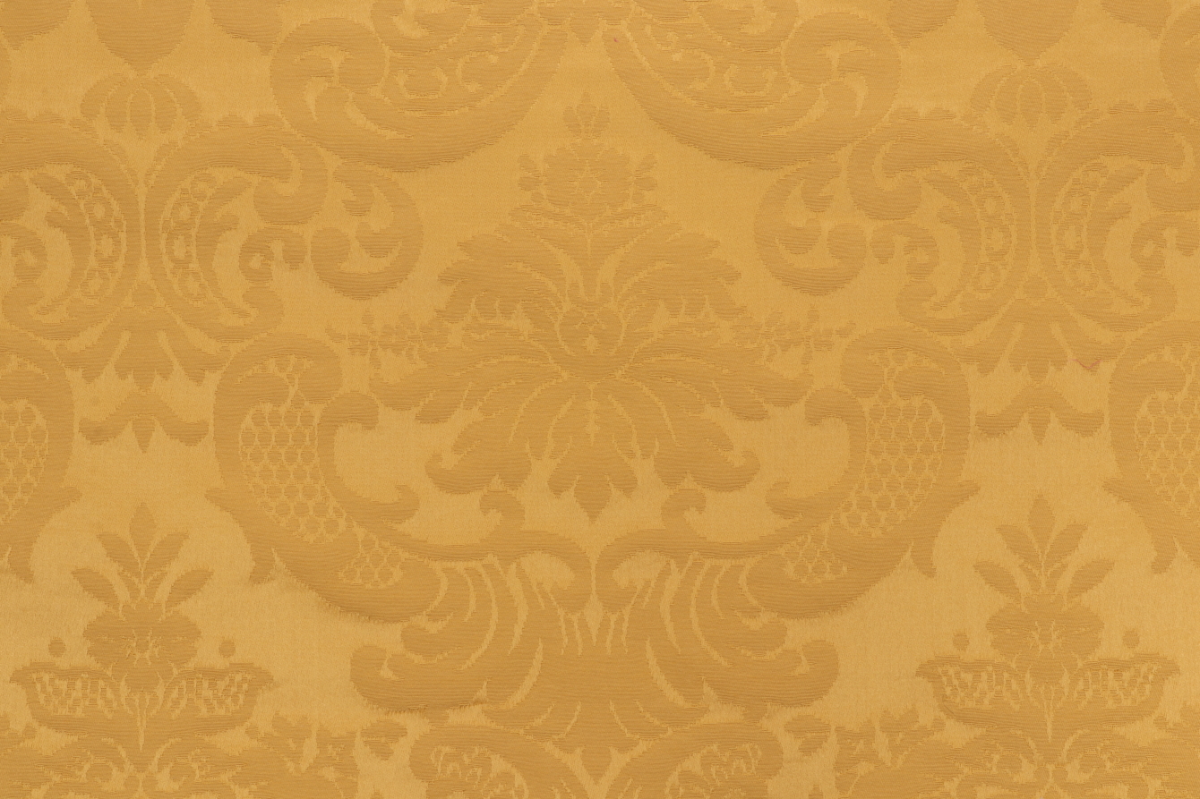 6.5 Yards Scalamandre Tarantella Damask Upholstery Fabric in Gold