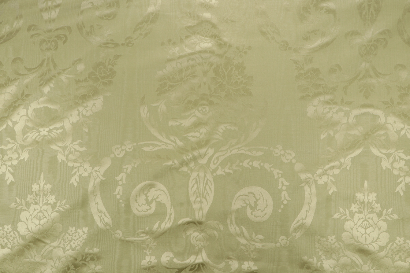 3.5 Yards Scalamandre Silk Damask Moire Decorator Fabric in Willow