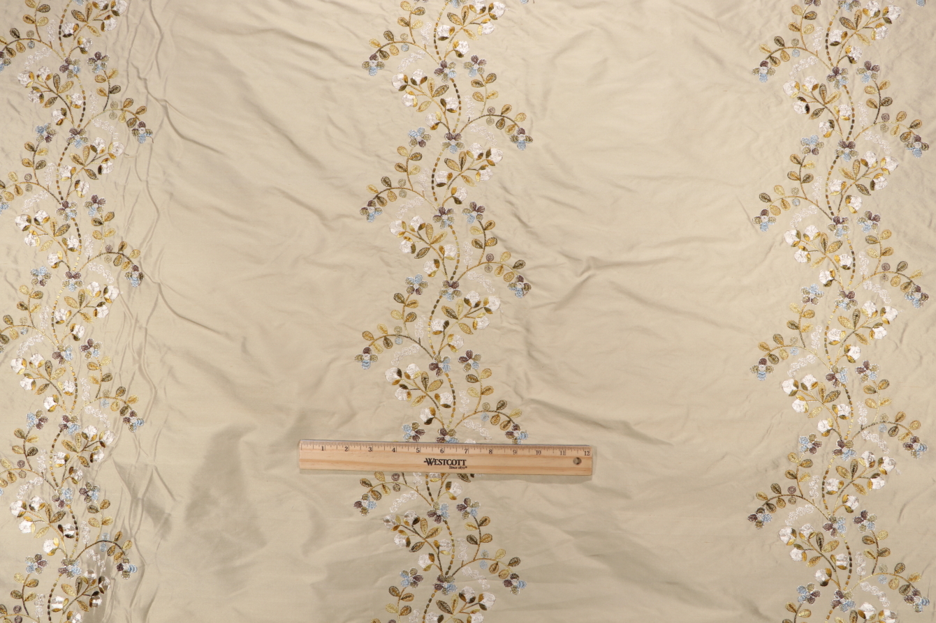 3.88 Yards Scalamandre Sybele Silk Embroidered Decorator Fabric in Corn ...