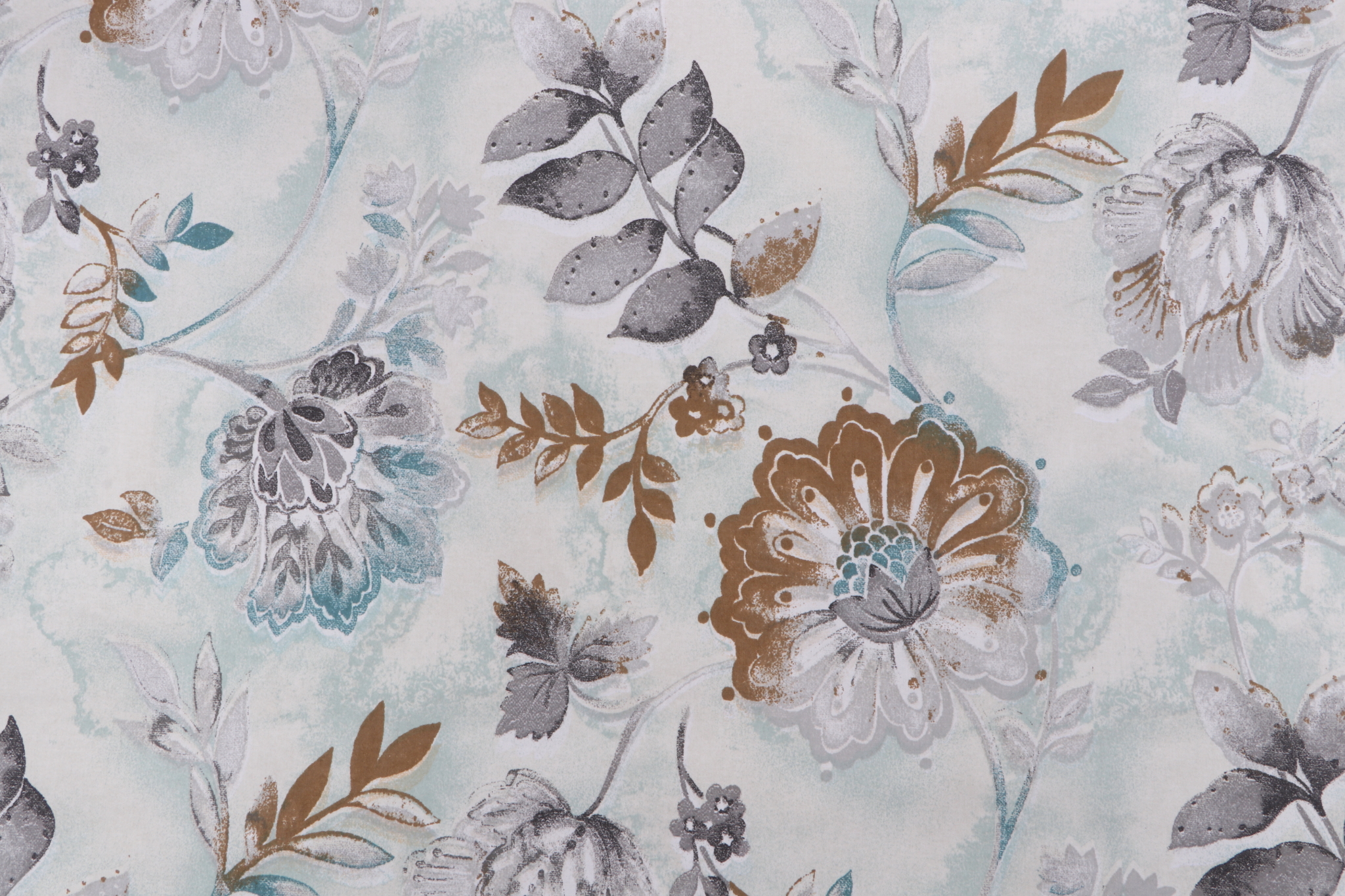 Kelly Ripa Home Light-Hearted Printed Cotton Drapery Fabric in Spa