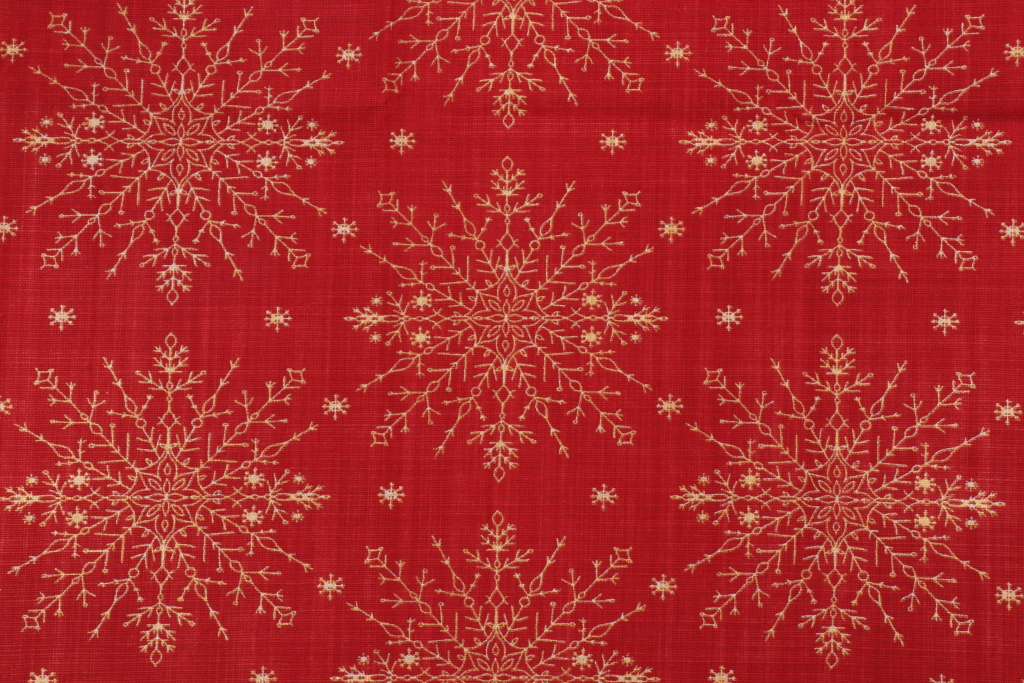 2.38 Yards Stof France Starfreeze Printed Cotton Drapery Fabric in Rouge