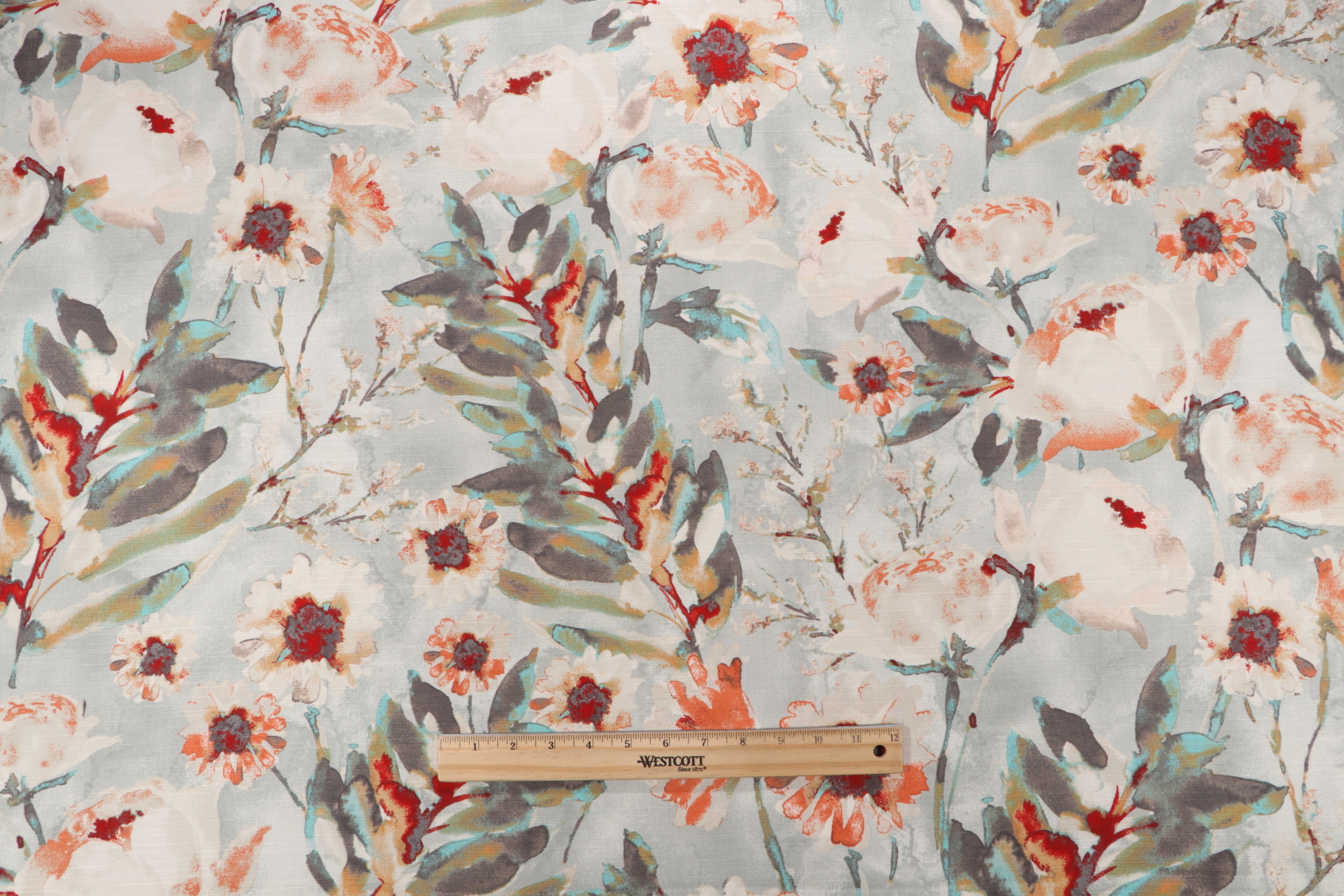 Kelly Ripa Home Flower Mania Printed Backed Cotton Drapery Fabric in Shell