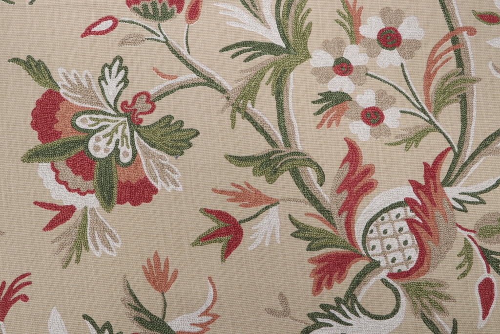 2.13 Yards Kaufmann Highfield/Nom Printed Cotton Drapery Fabric in Sumac