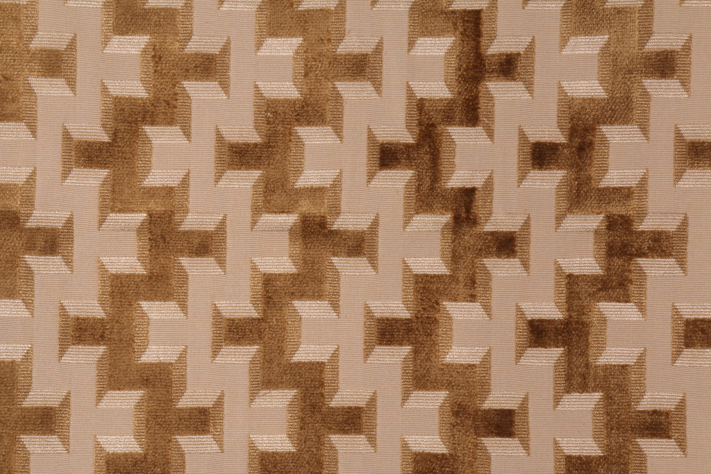 1.3 Yards Velvet Patterned Upholstery Fabric in Olive