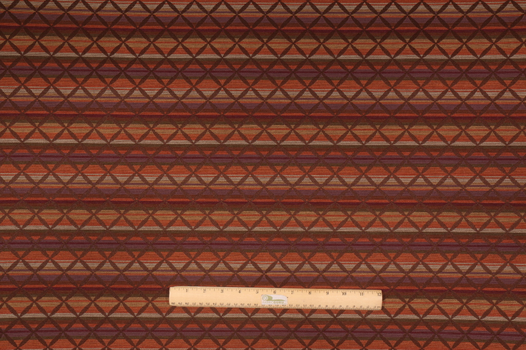 7 Yards RA Cross Stripe Upholstery Fabric in Radicchio