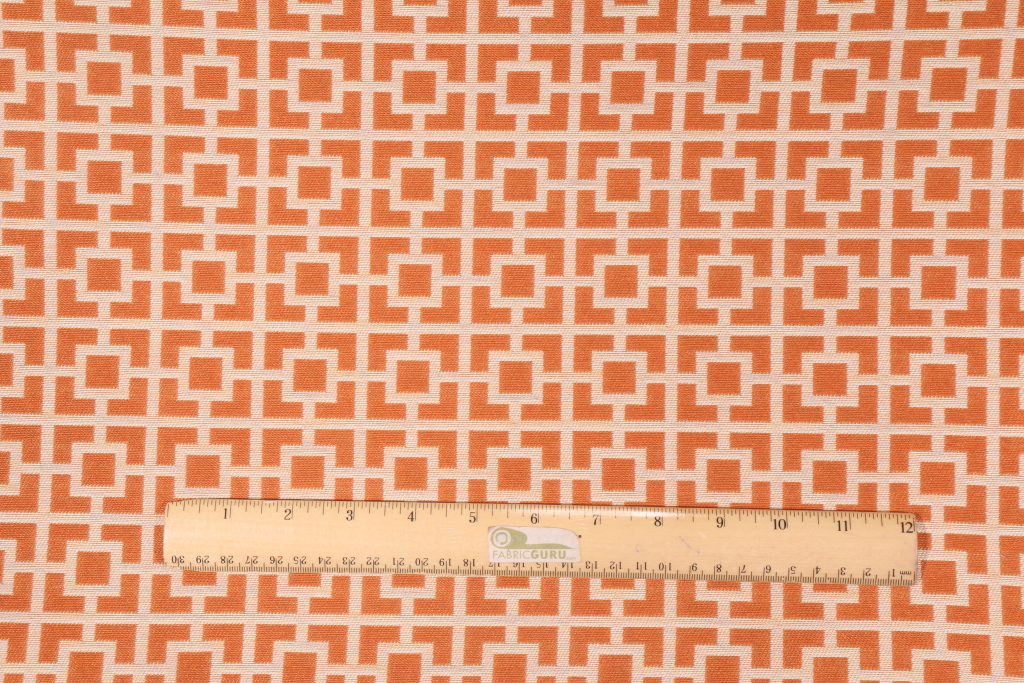 3 Yards Woven Upholstery Fabric in Tangerine