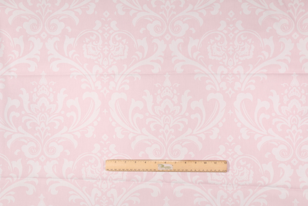 1.1 Yards Printed Cotton Drapery Fabric in Pink