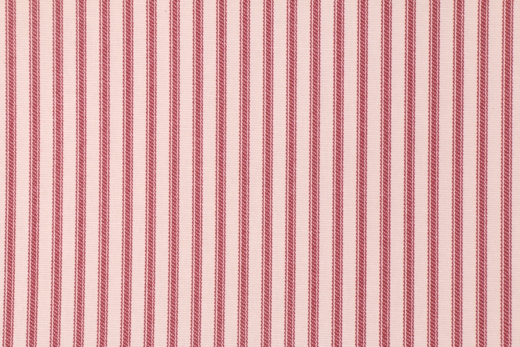 2 Yards Vertical Stripe Printed Cotton Drapery Fabric in Red