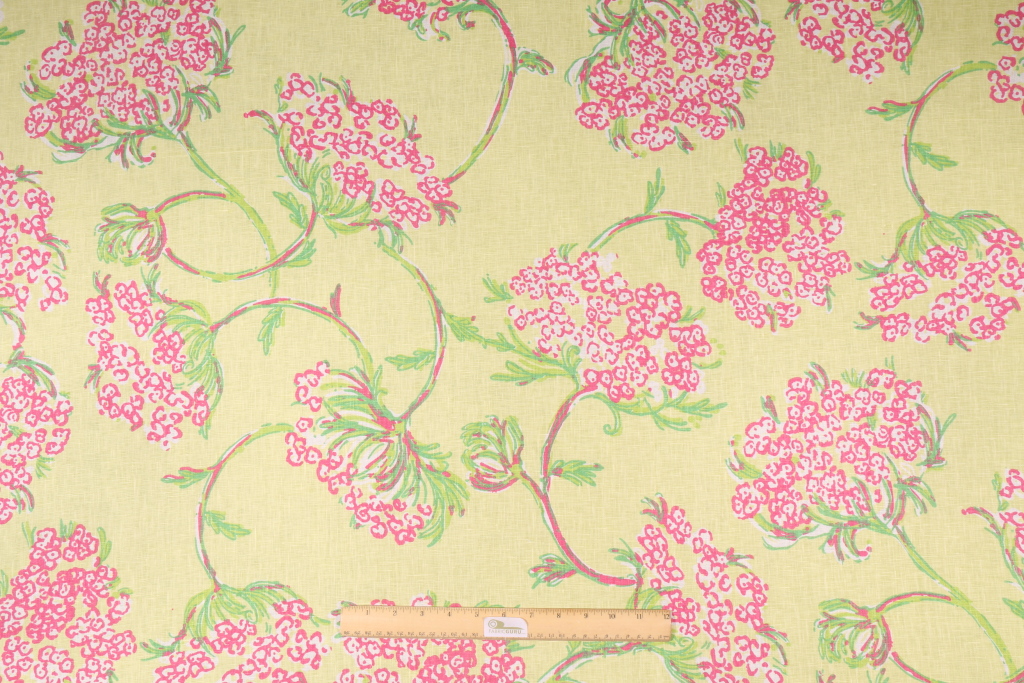 Lee Jofa Heritage Racy Lacey Printed Cotton Drapery Fabric in Lush Green