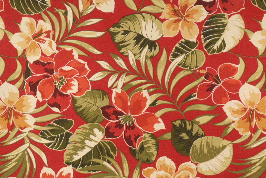 Bryant Lauderdale Printed Polyester Outdoor Fabric in Cherry