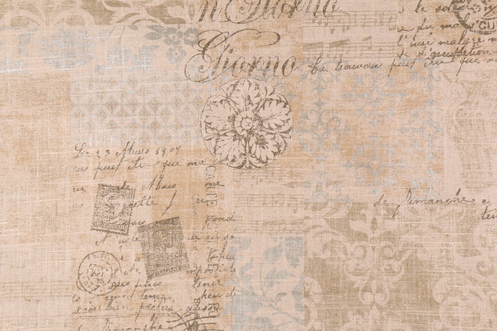 Waverly Toile Printed Linen Drapery Fabric in Natural