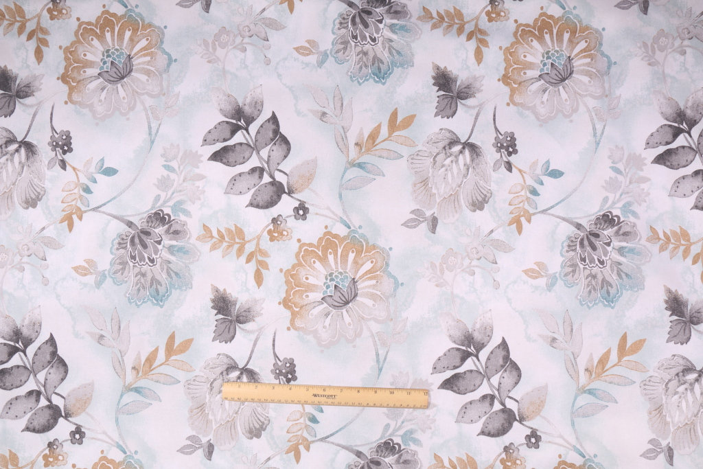 7.1 Yards Kelly Ripa Home Light Hearted Printed Cotton Drapery Fabric ...