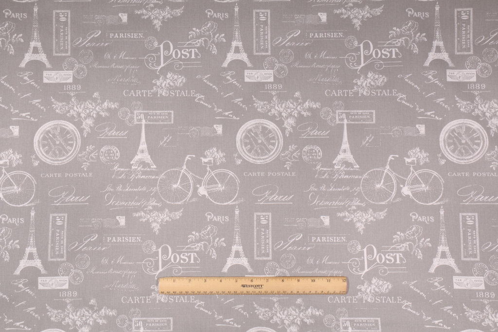 Premier Prints Paris Twill Printed Cotton Drapery Fabric in Storm