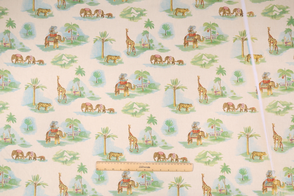 12 Yards Waverly Coastal Caravan Printed Cotton Drapery Fabric