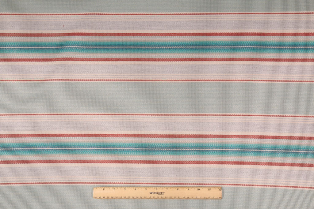 Pendleton Serape Stripe Solution Dyed Acrylic Outdoor Fabric in Turquoise