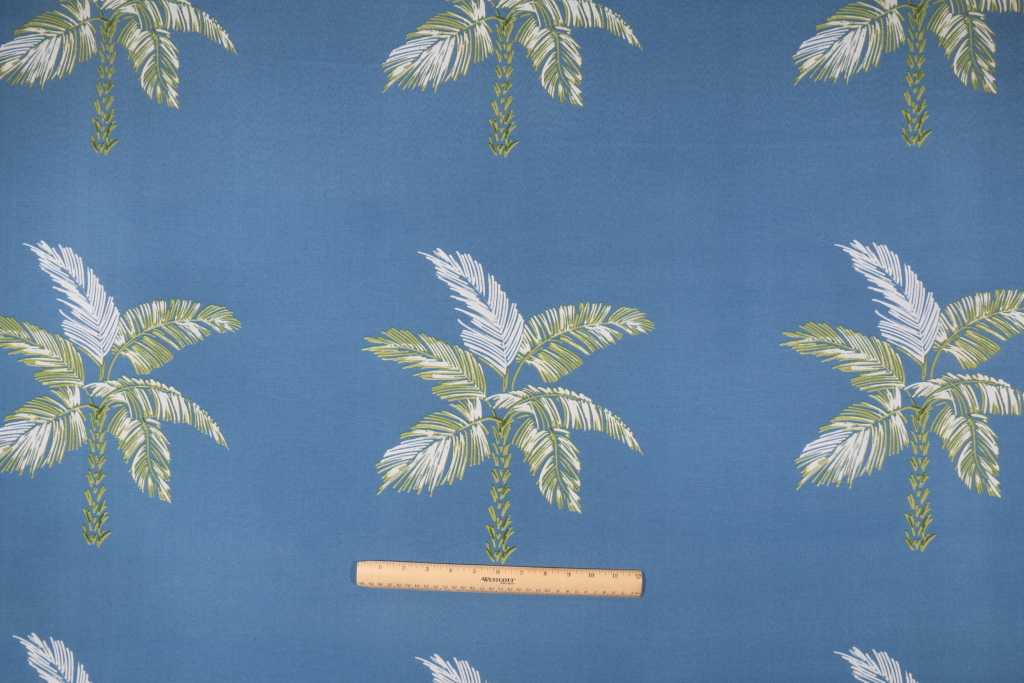 4 Yards Bryant Palm Beach Printed Polyester Outdoor Fabric in Marine
