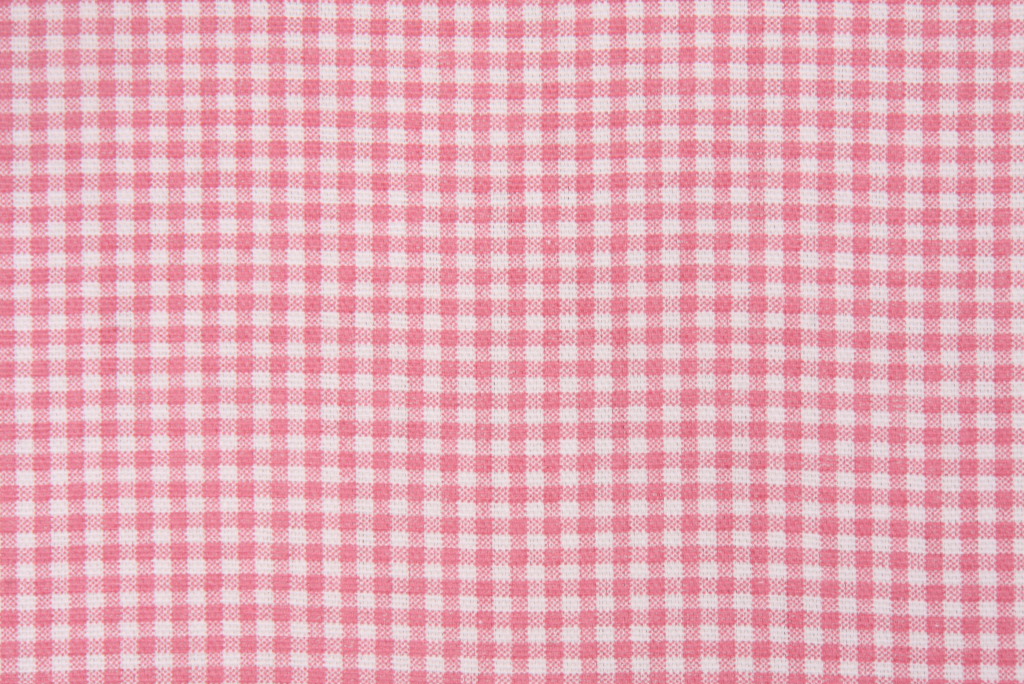 0.62 Yards Gingham Check Printed Cotton Drapery Fabric in Pink