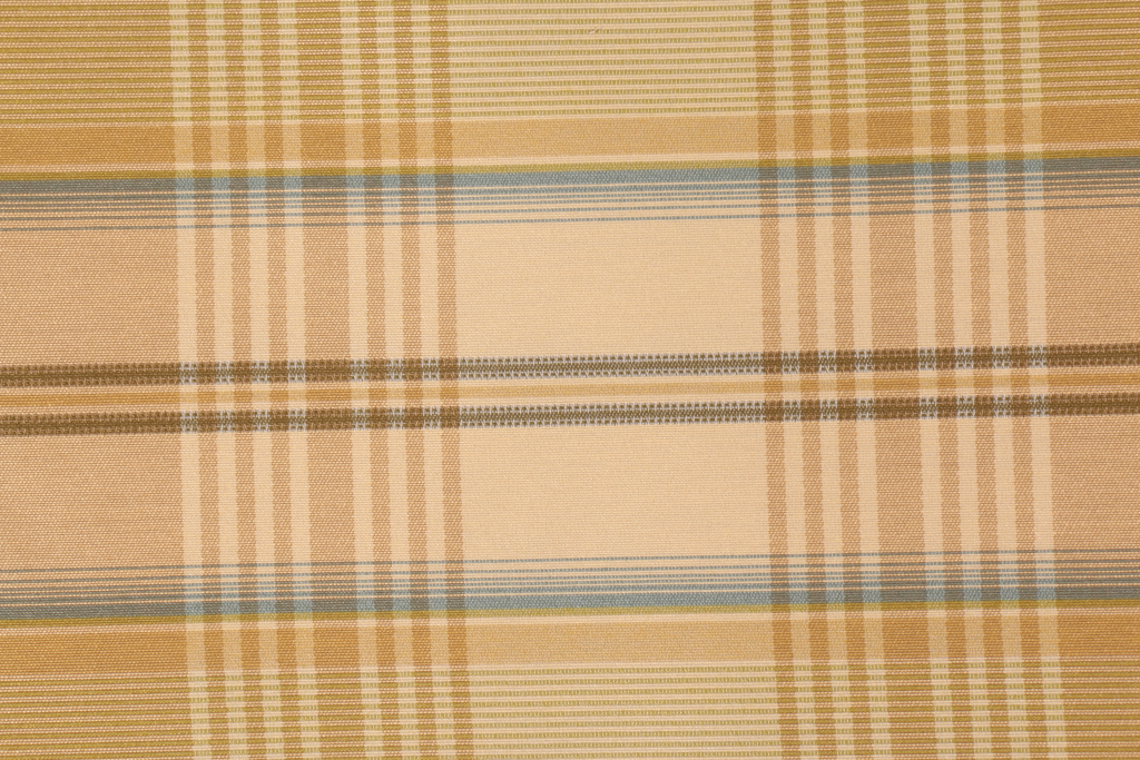 4.1 Yards Robert Allen Douglas Plaid Upholstery Fabric in Saffron