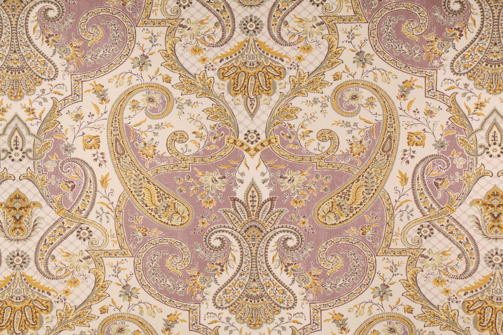 Waverly Lyrical Legend Printed Cotton Drapery Fabric in Plum