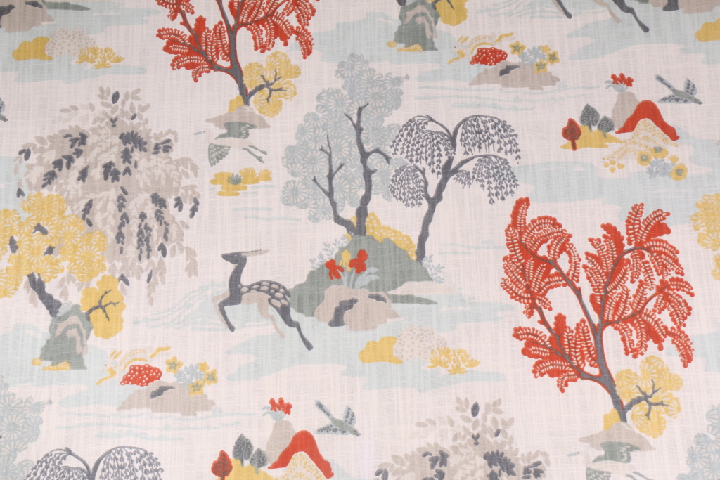 10.5 Yards Robert Allen Modern Toile Printed Cotton Drapery Fabric in ...