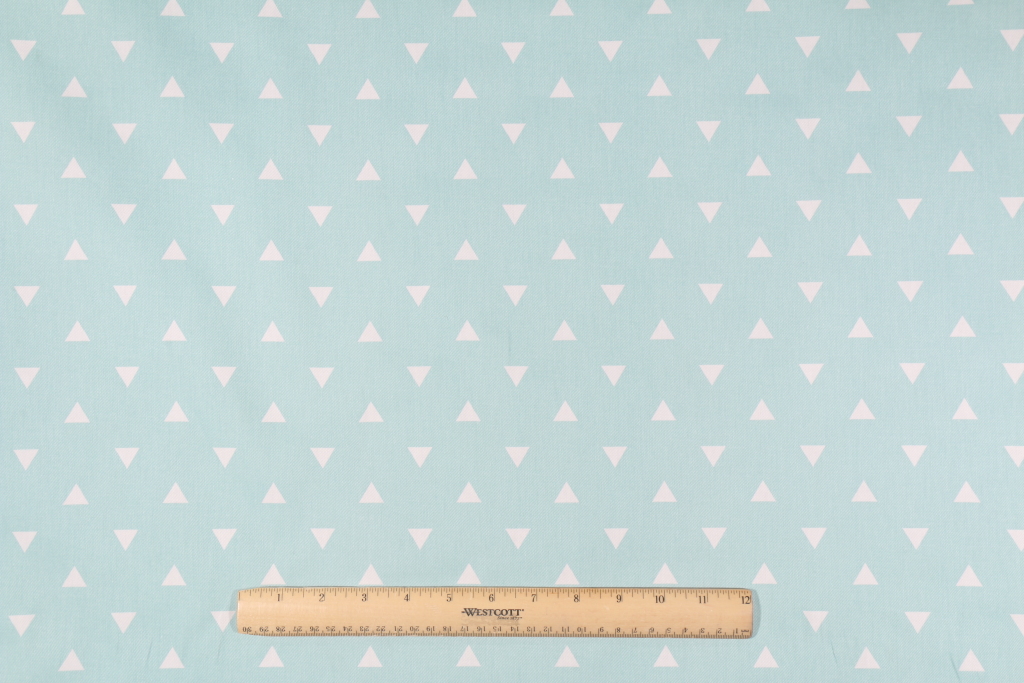 Premier Prints Triangle Twill Printed Cotton Drapery Fabric in Canal
