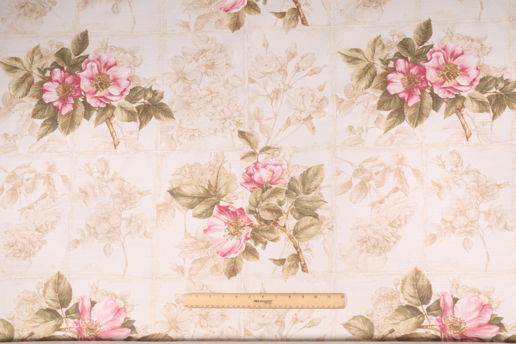Beacon Hill Rosa Canina Italian Printed Linen & Cotton Drapery Fabric ...
