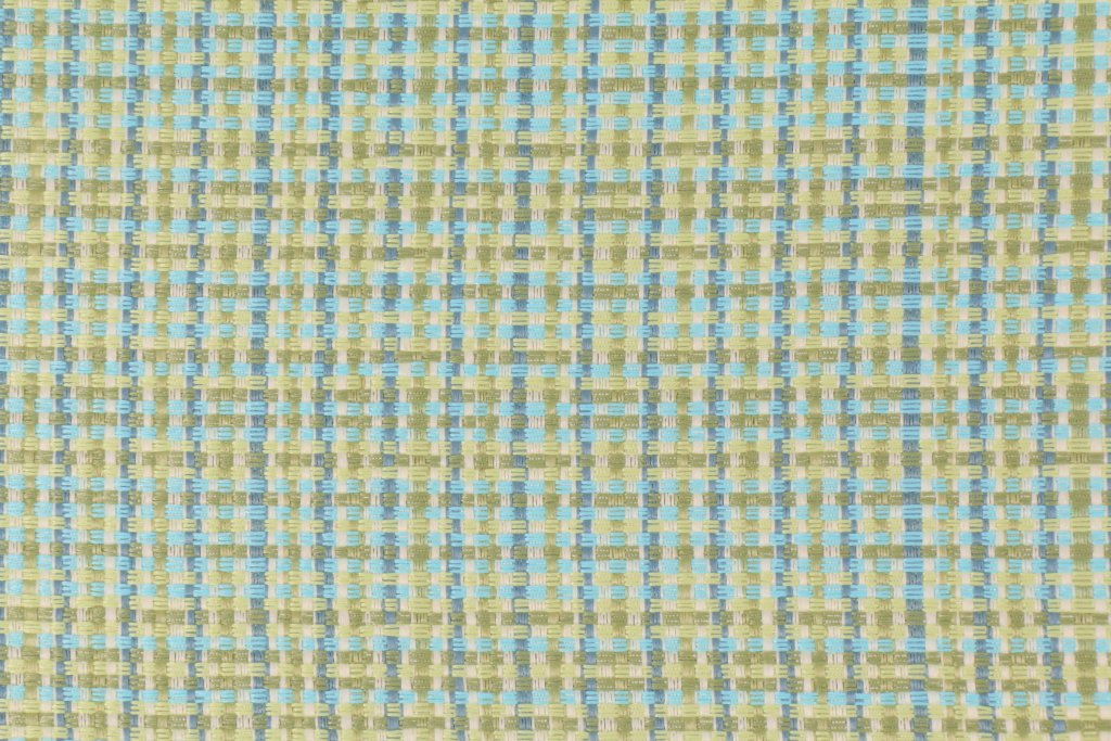 3 Yards Checkered Woven Olefin Outdoor Fabric in Spring