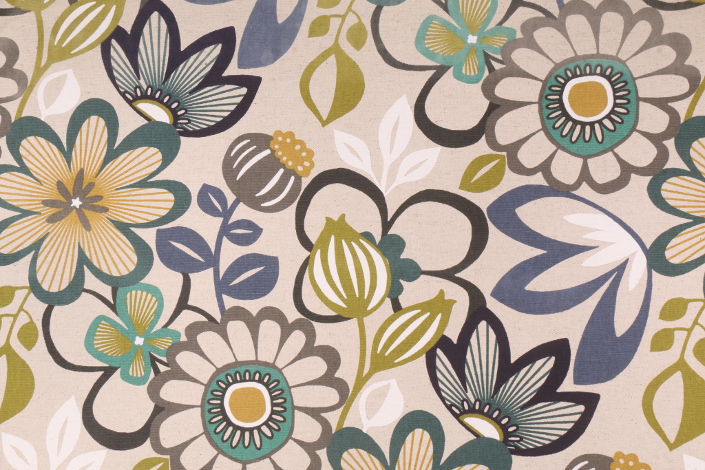 Richloom Breakaway Printed Cotton Drapery Fabric in Breeze