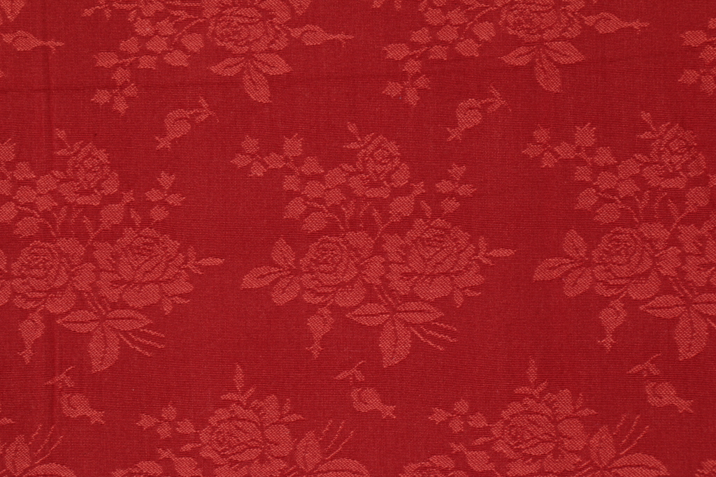 6.1 Yards Fabricut Damask Upholstery Fabric in Cranberry