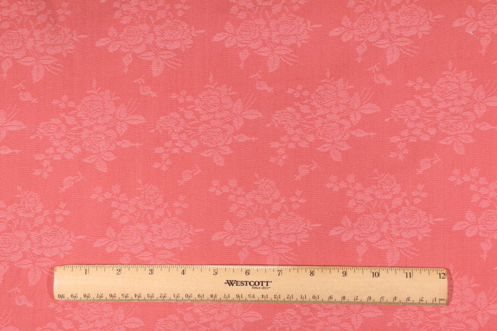 7.2 Yards Fabricut Damask Upholstery Fabric in Coral