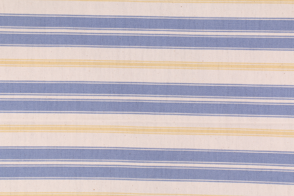 5.7 Yards Horizontal Stripe Printed Cotton Drapery Fabric in Sunblue