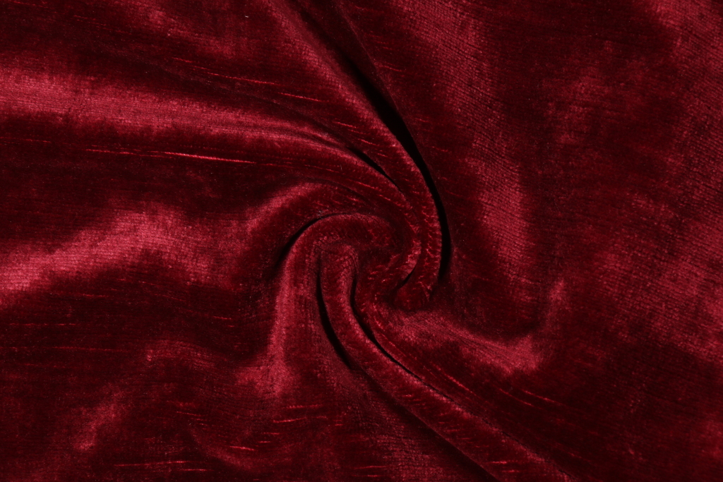 2 Yards Italian Made Velvet Upholstery Fabric in Classic Crimson
