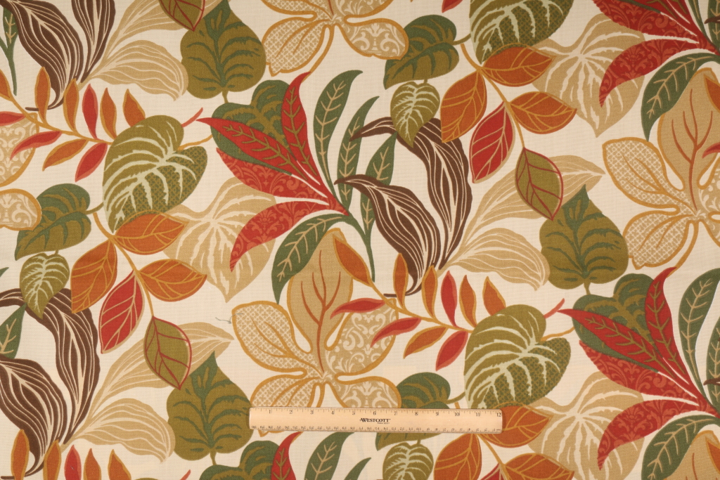 1.6 Yards Richloom Leaf Printed Poly Outdoor Fabric