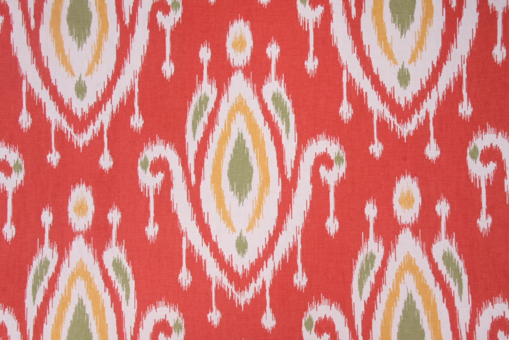 Surat Printed Cotton Drapery Fabric in Coral