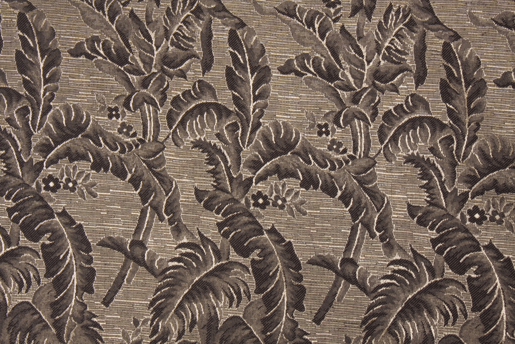 Bravo Banana Panache Damask Upholstery Fabric in Ebony