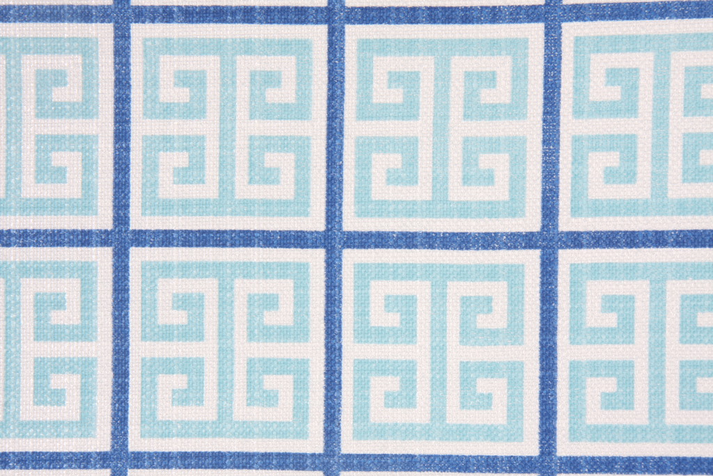 Greek Key in Air Printed Poly Drapery Fabric by Claridge