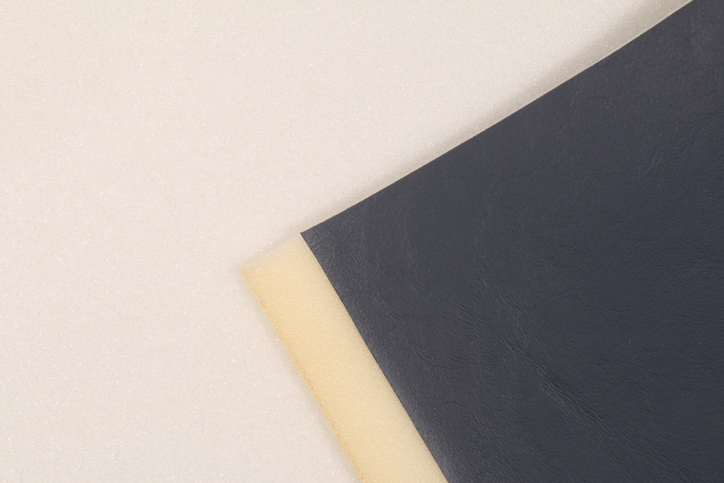 Navy Marine Vinyl Upholstery Fabric Laminated on .25 inch Foam Backing