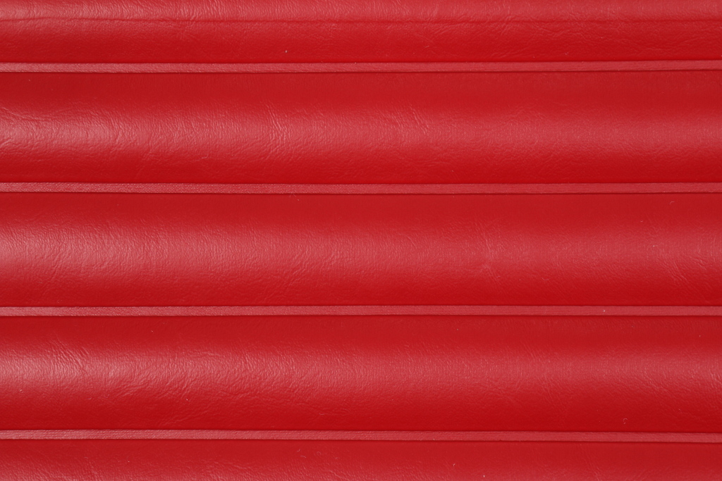 Red Marine Vinyl Upholstery Fabric Pleated-Quilted