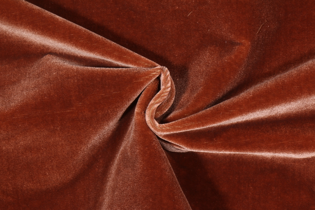 Silk Velvet Upholstery Fabric in Hazelnut