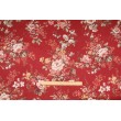 11.1 Yards Waverly Rose Floral Printed Cotton Drapery Fabric in Red