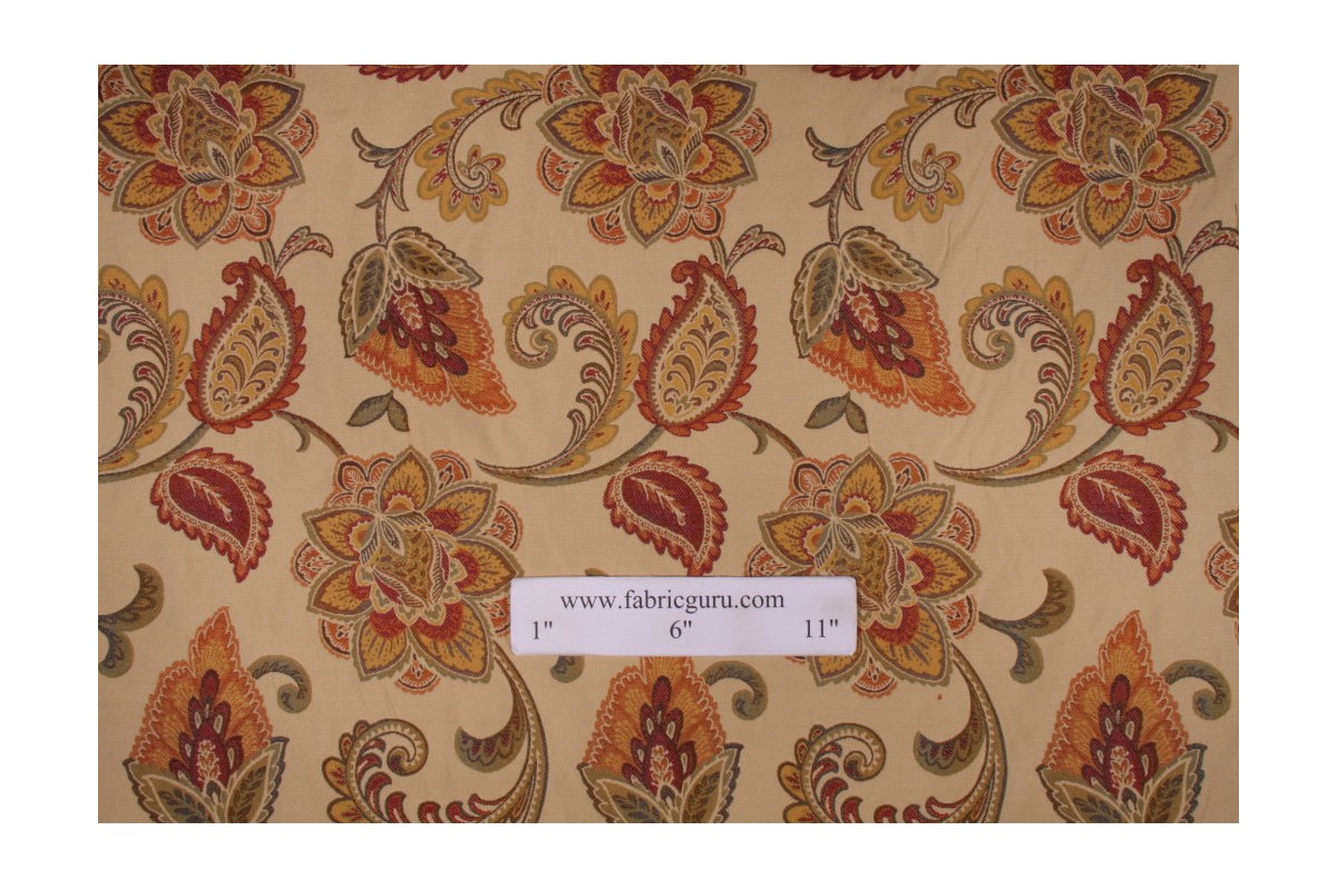 M8089 Tapestry Upholstery Fabric In Hibiscus