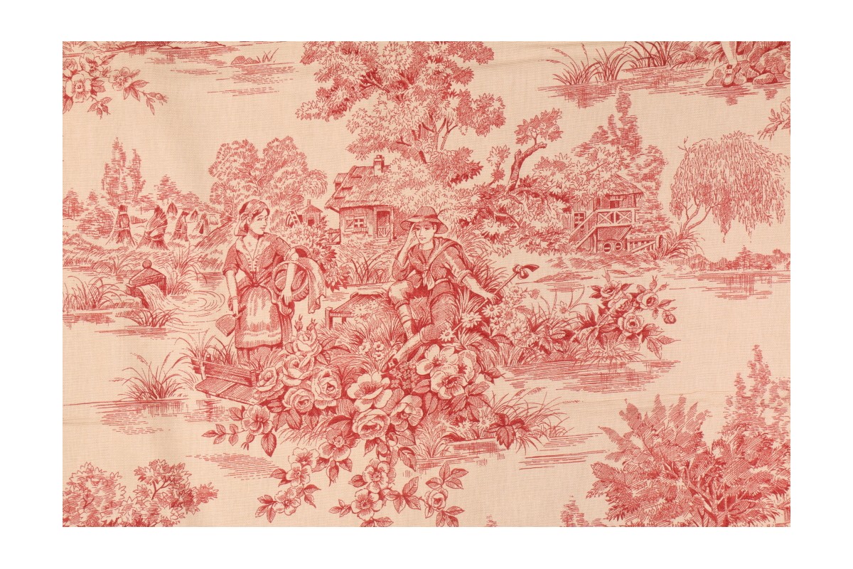 4.8 Yards Waverly LH Woodland Toile Printed Cotton Drapery Fabric