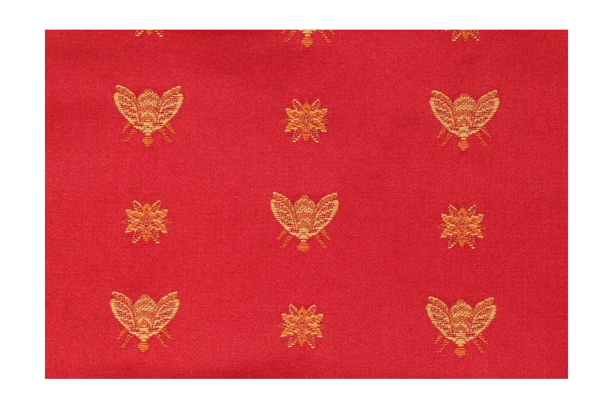 2.6 Yards Fabricut Bees Damask Upholstery Fabric in Red