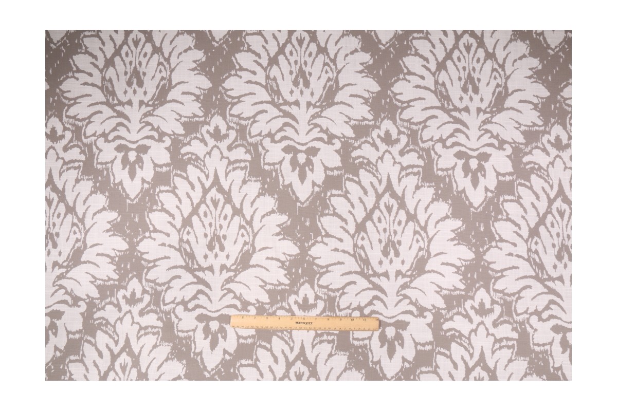 3 Yards Damask Upholstery Fabric in Grey