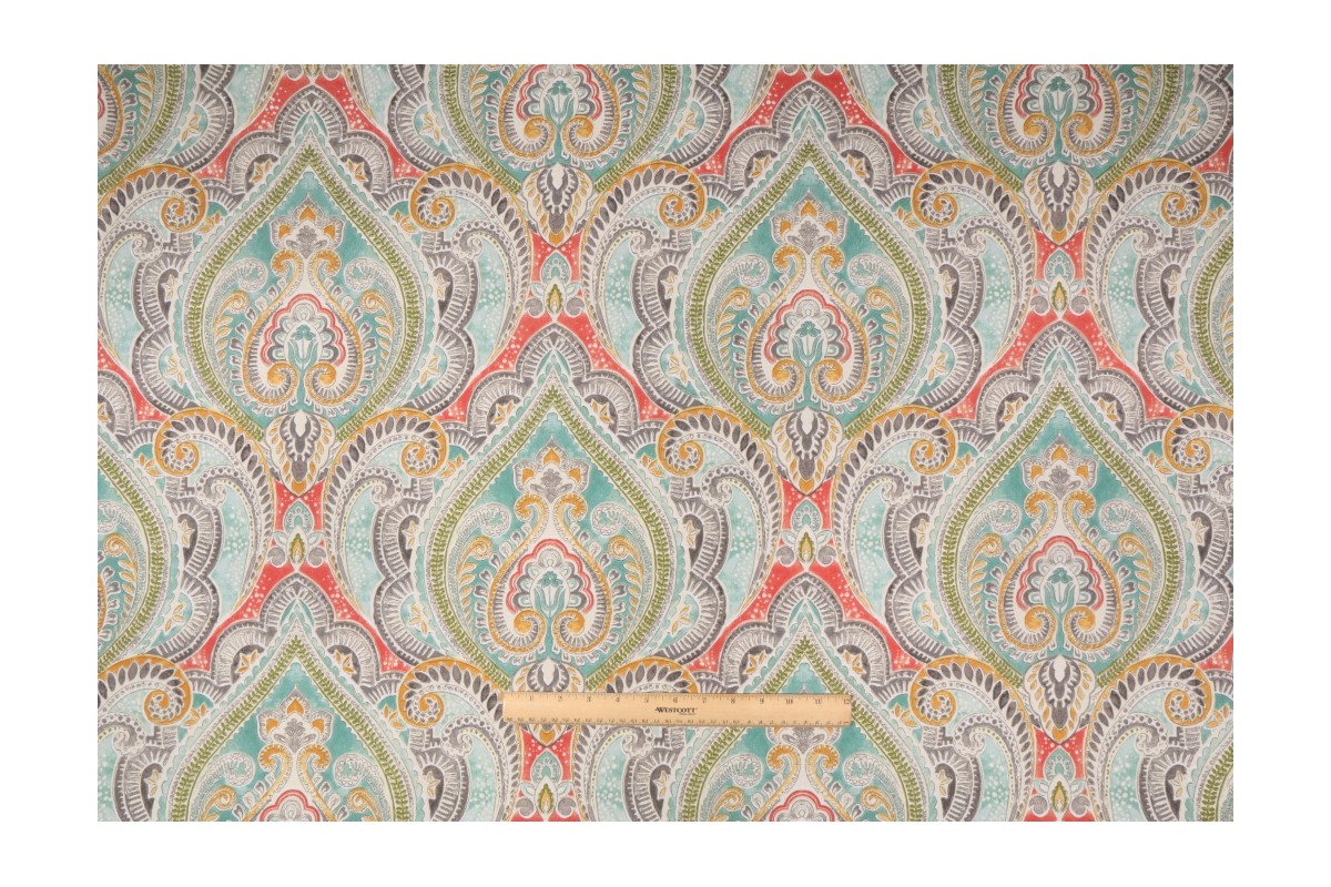 Kelly Ripa Home Pretty Witty Printed Poly Outdoor Fabric in Reef