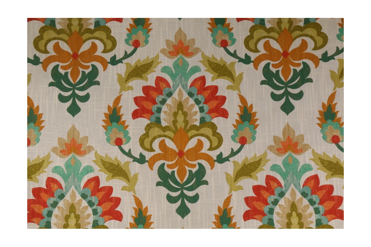 Mill Creek Tappah Printed Cotton Drapery Fabric in Samba