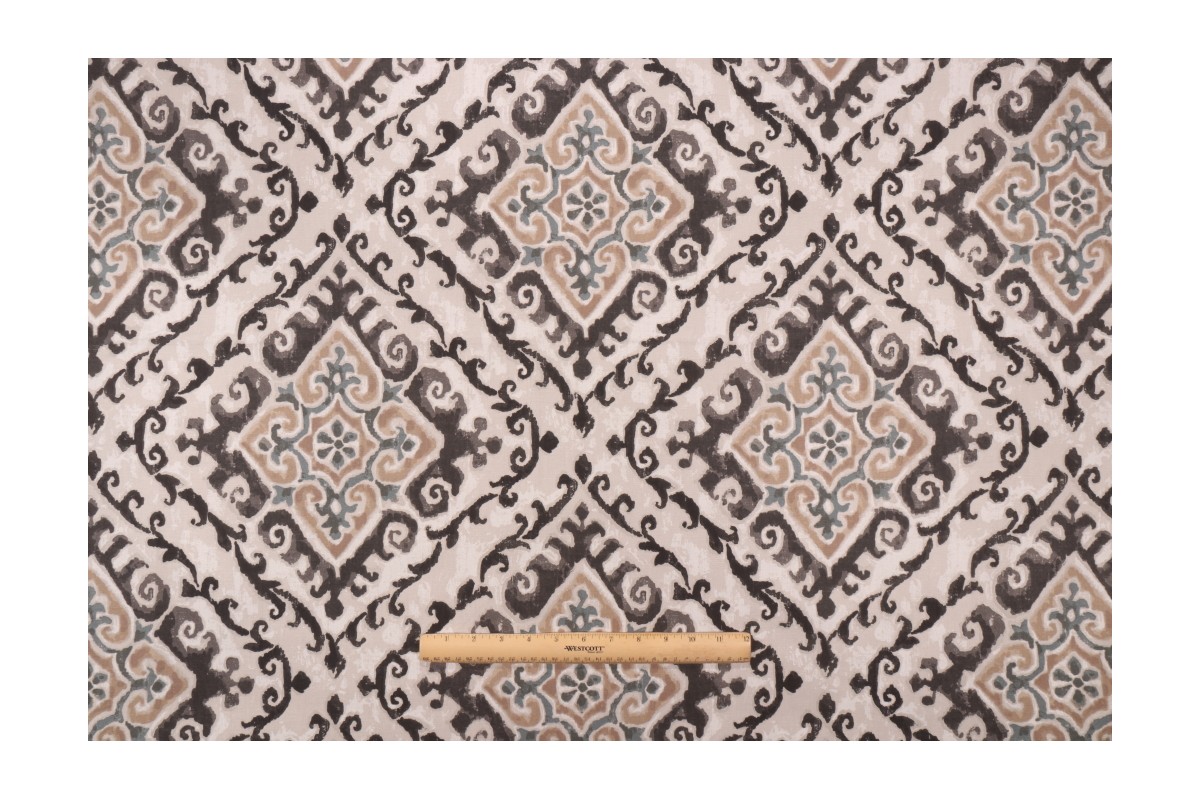 Covington Feabhra Printed Cotton Drapery Fabric in 999-Slate