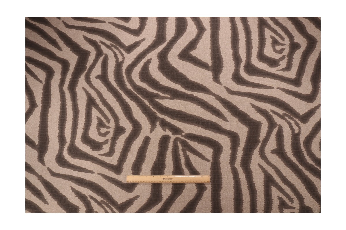 7.5 Yards Lacefield Zebra Ikat Printed Drapery Fabric in Steel